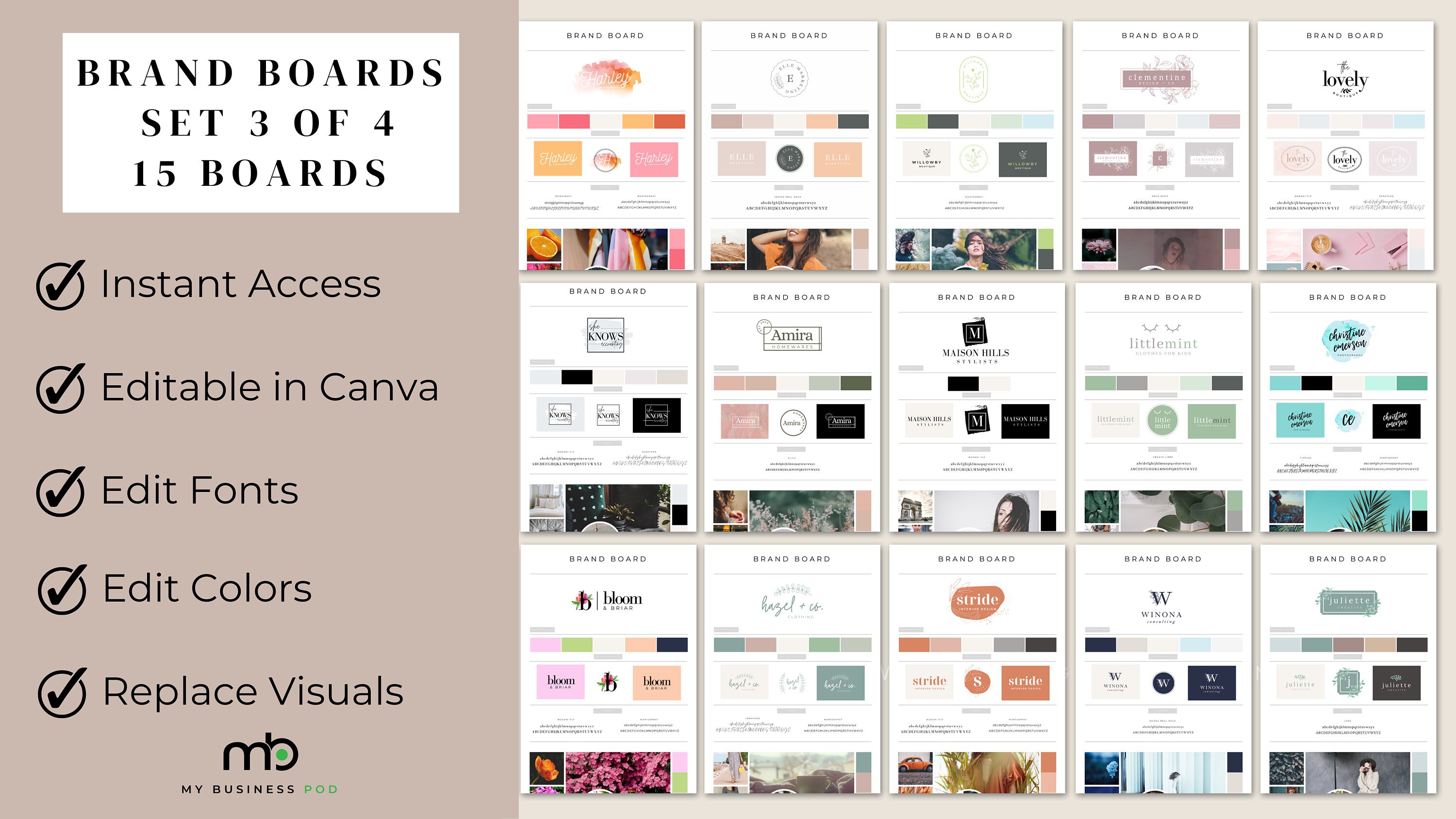 Branding Boards Mega Bundle, Logo Design, Brand Identity, Style ...