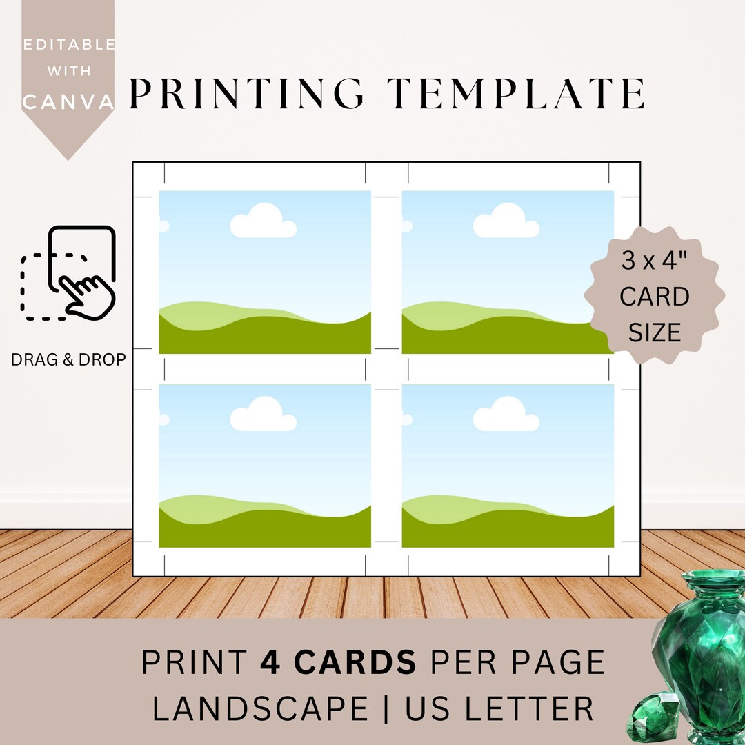 Printing Template 3 X 4 Inch Print and Cut Canva Multi Page Template ...