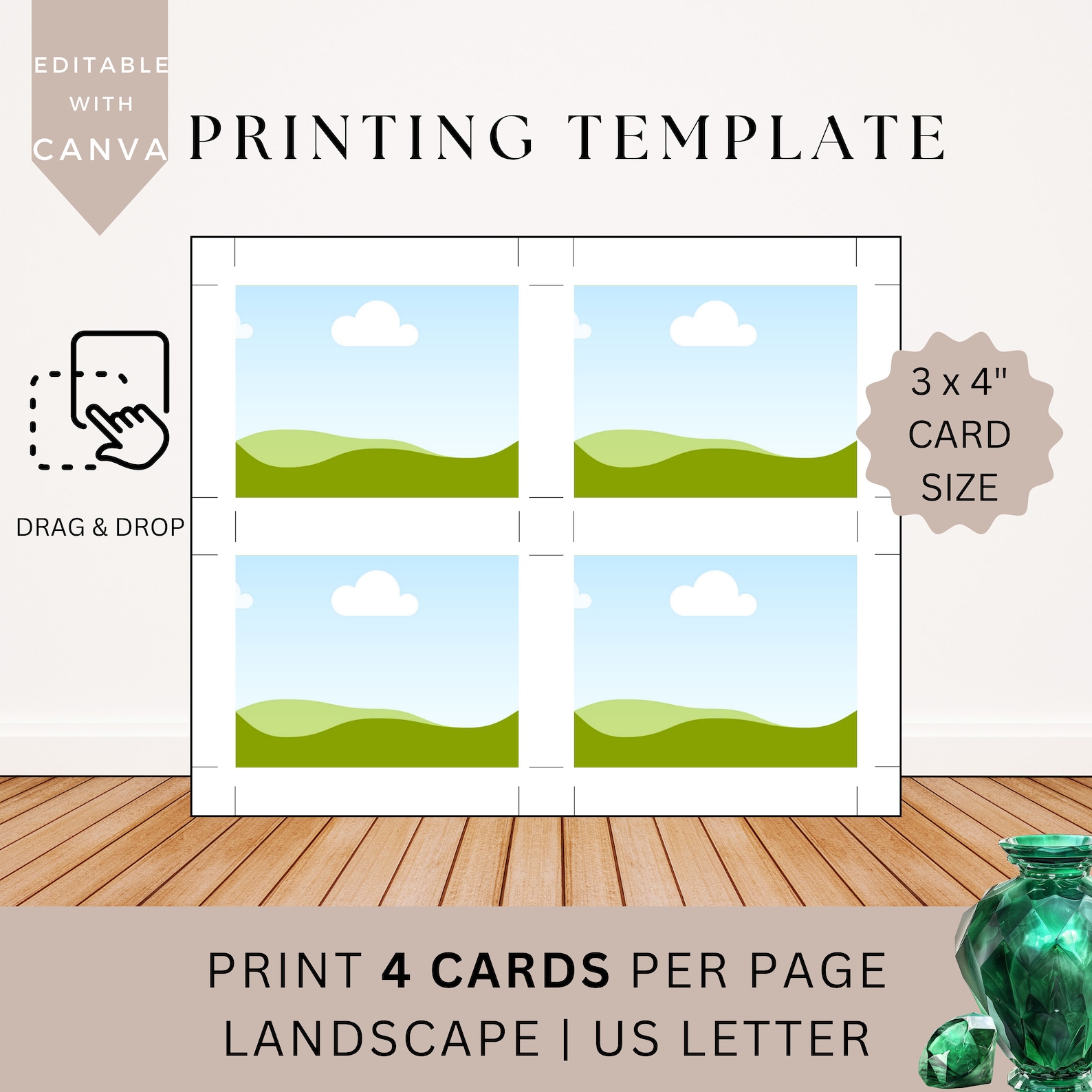 Printing Template 3 X 4 Inch Print and Cut Canva Multi Page Template ...