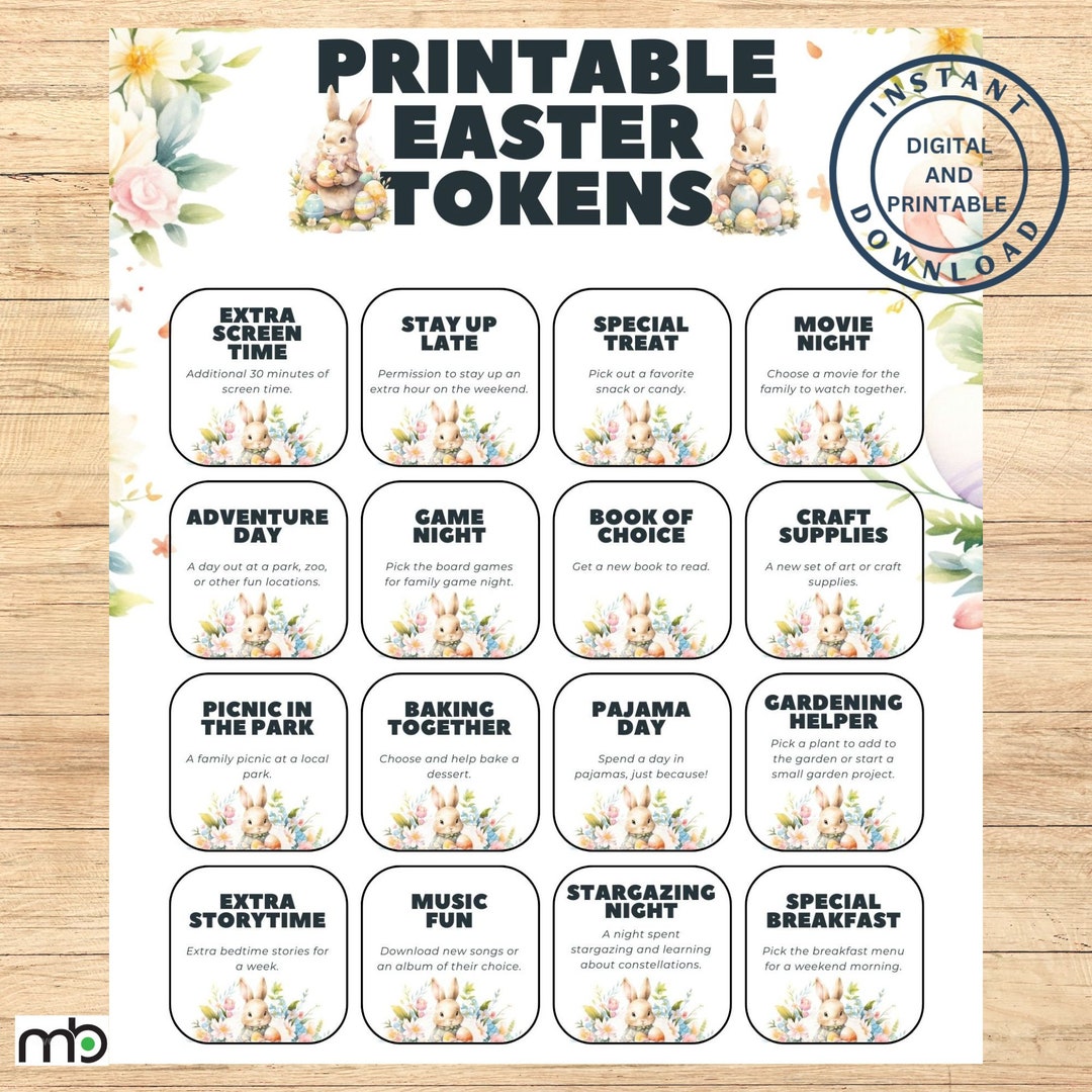 Printable Easter Tokens, Easter Games, Easter Fun, Easter Activities ...