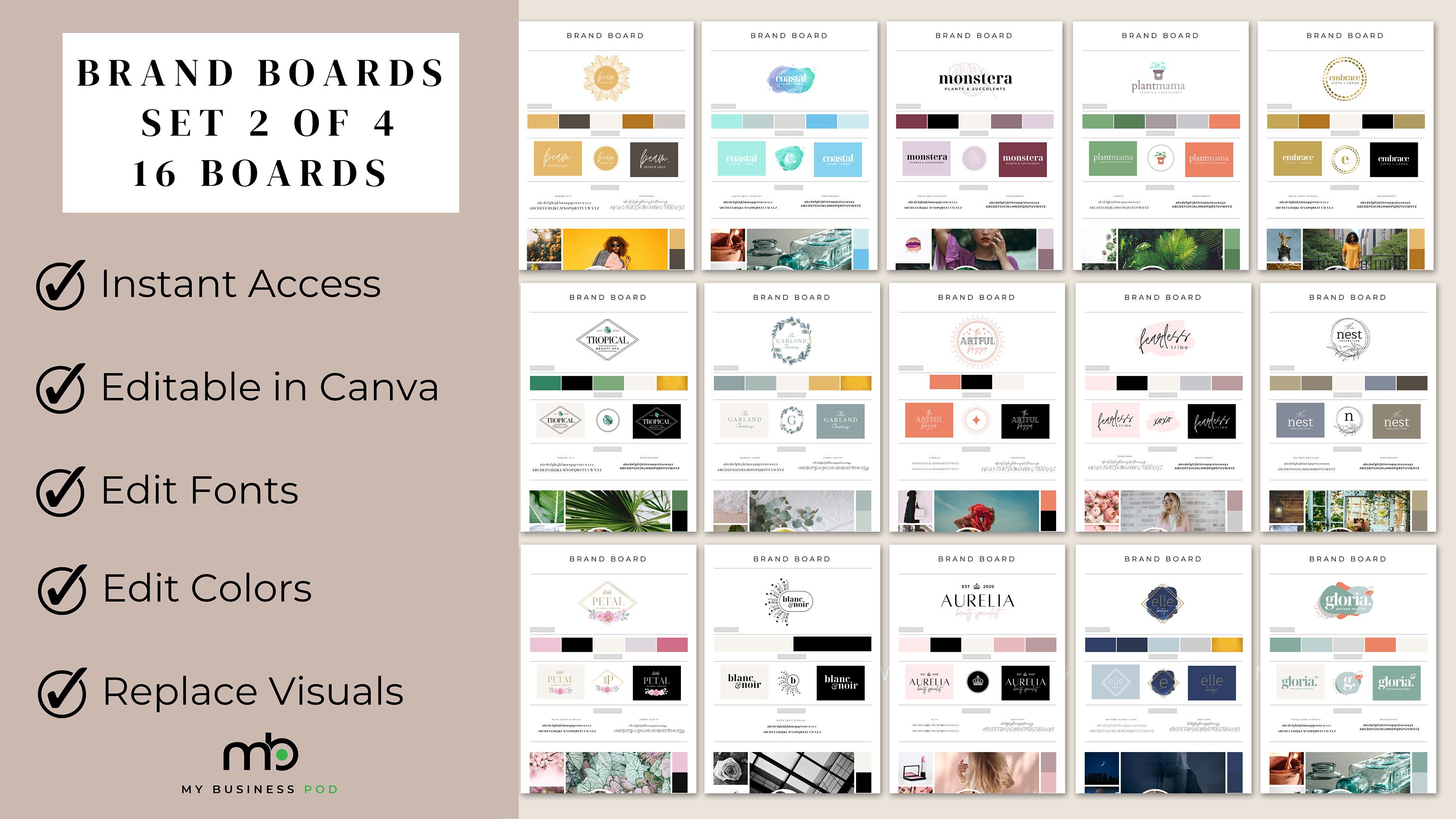 Branding Boards Mega Bundle, Logo Design, Brand Identity, Style ...