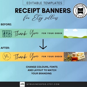 Etsy Receipt Banner Canva Templates, Etsy Receipt Banner, Etsy Order ...