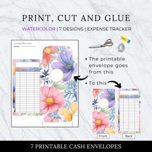 Cash Envelopes Floral Watercolor, Budgeting, Money, Saving, Printable ...
