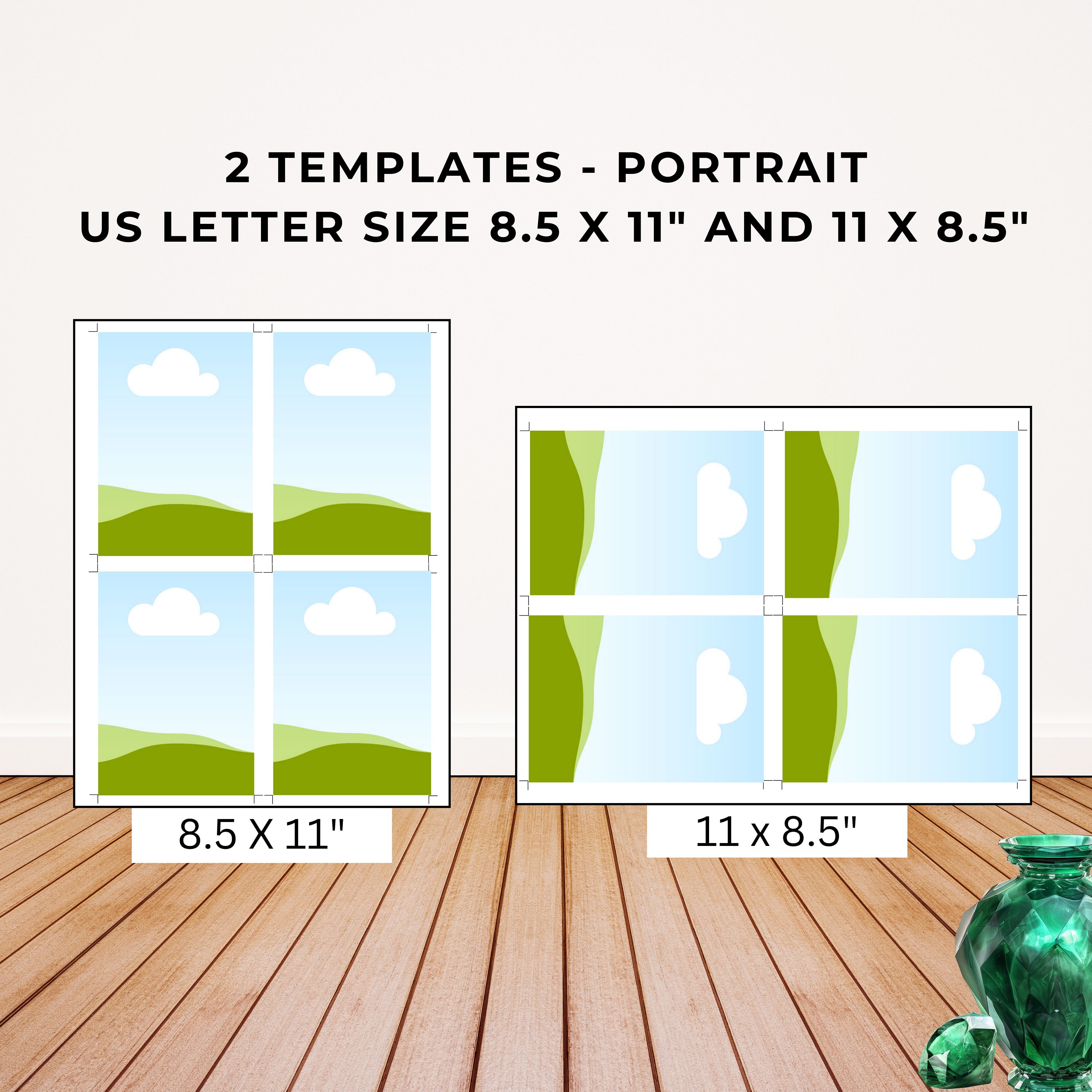 Printing Template 3.5 X 5inch Portrait Print and Cut Canva Multi Page ...
