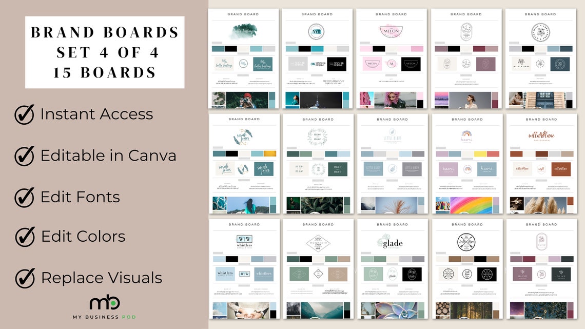 Branding Boards Mega Bundle, Logo Design, Brand Identity, Style ...