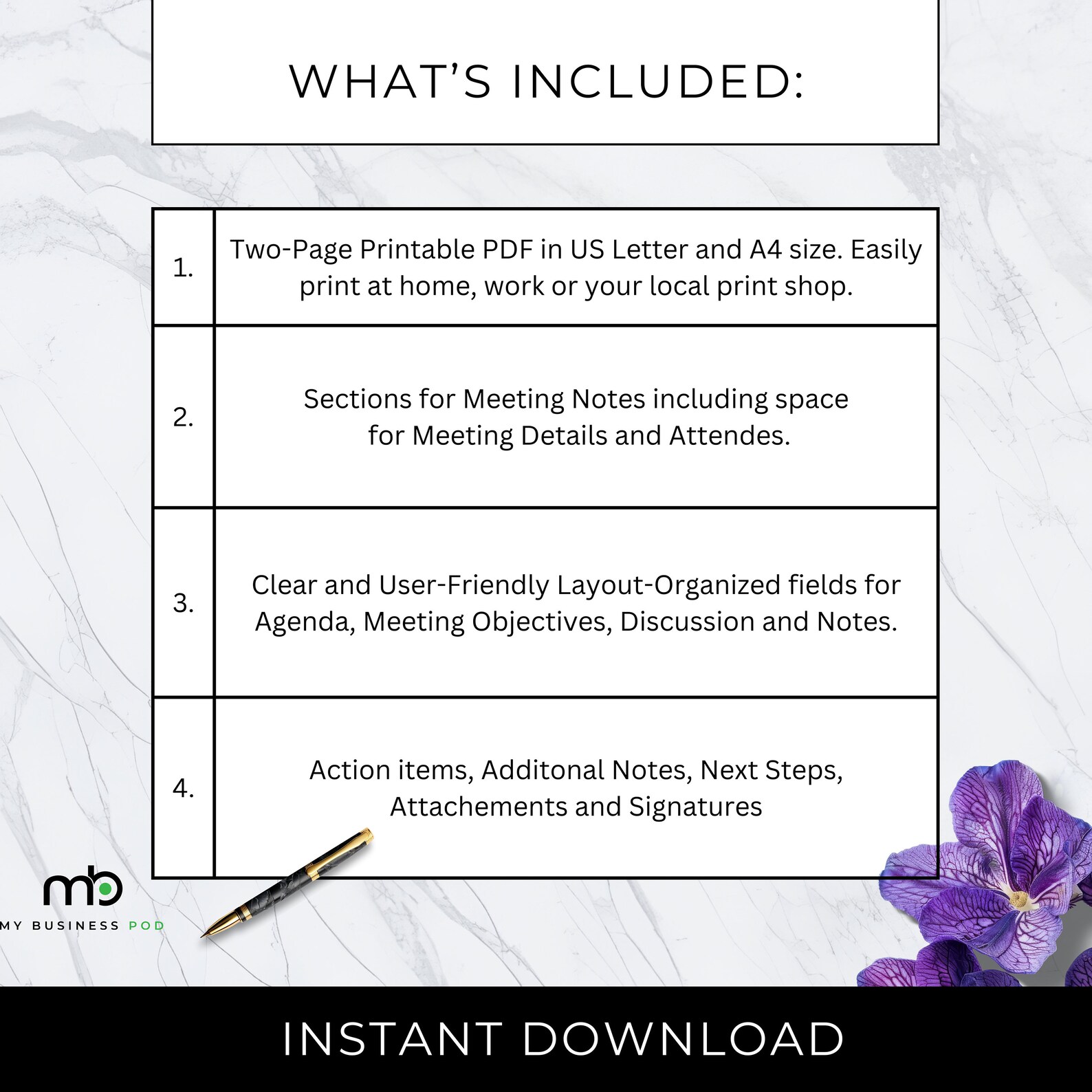 Meeting Notes, Meetings Record, Form, Sheet, Agenda, Actionable Tasks ...
