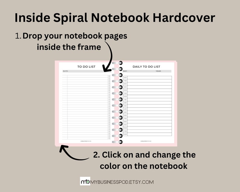 Notebook Template, Spiral Notebook Template, Hardcover Notebook ...