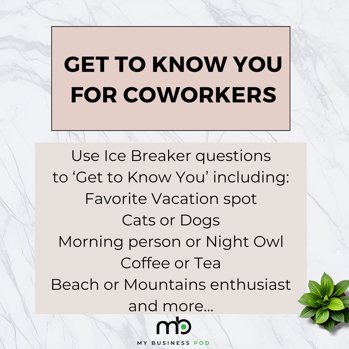 Get to Know You for Coworkers, Team Building, Ice Breaker Questions ...