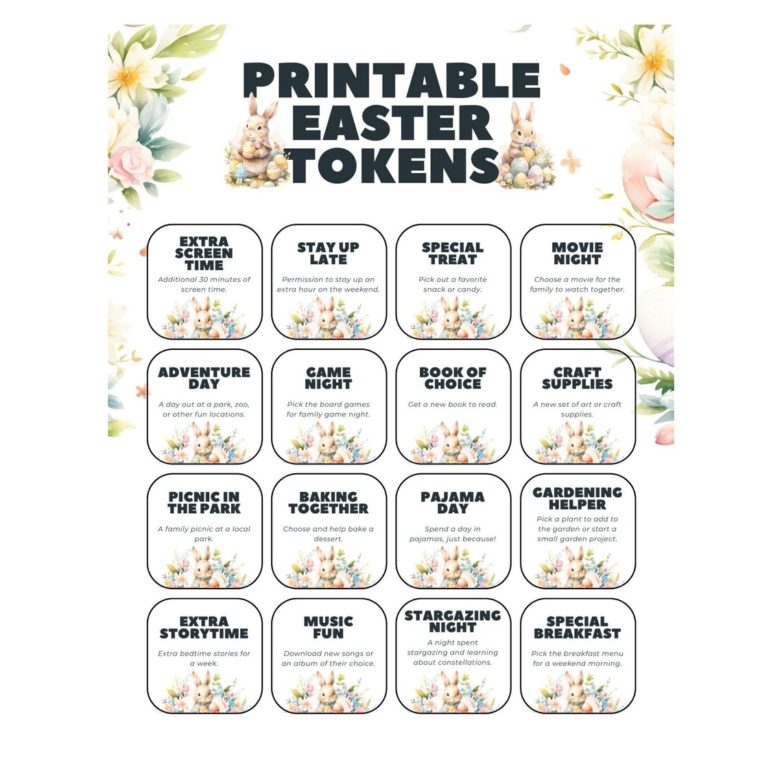 Printable Easter Tokens, Easter Games, Easter Fun, Easter Activities ...