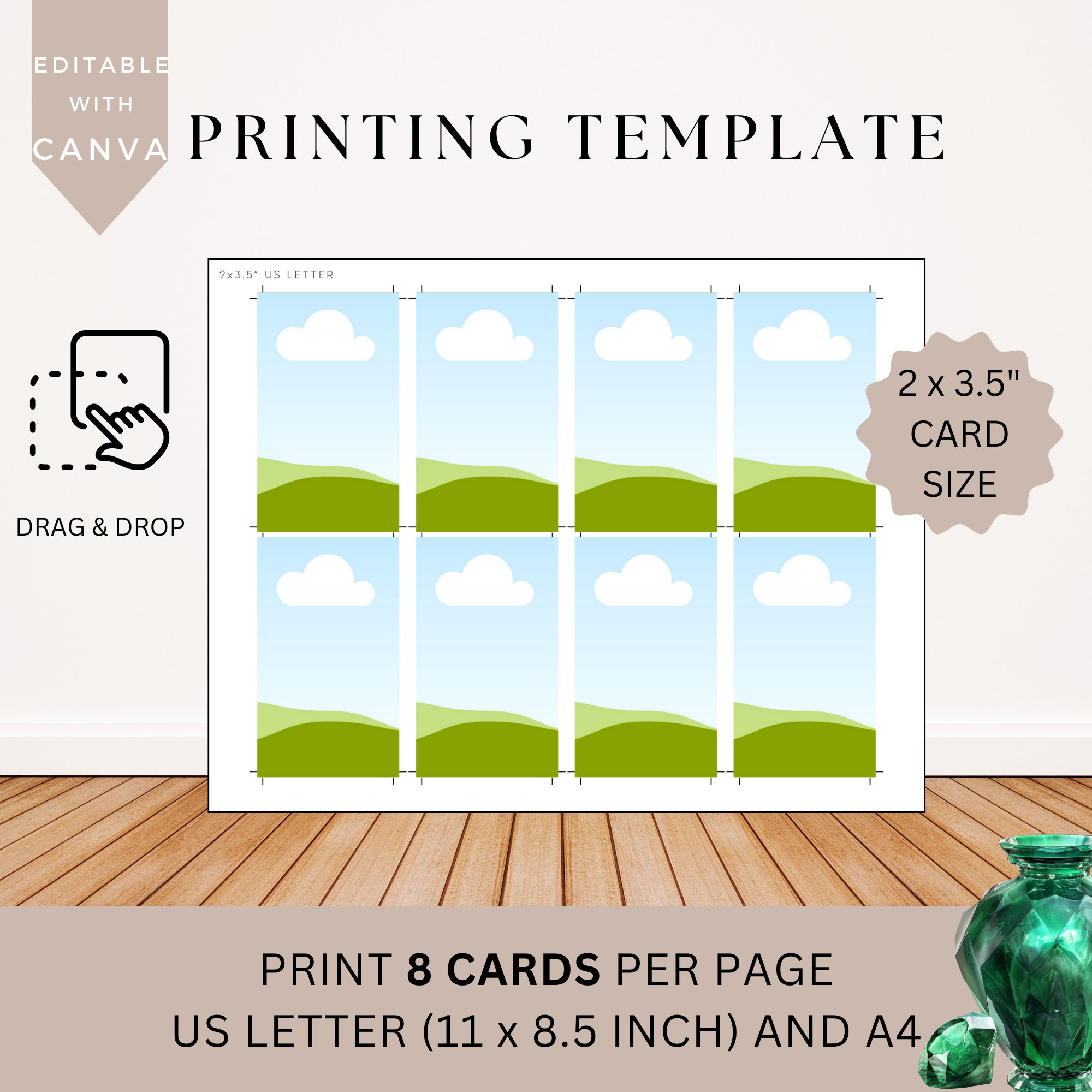Printing Template 2 X 3.5 Inch Print and Cut Canva Multi Page Template ...