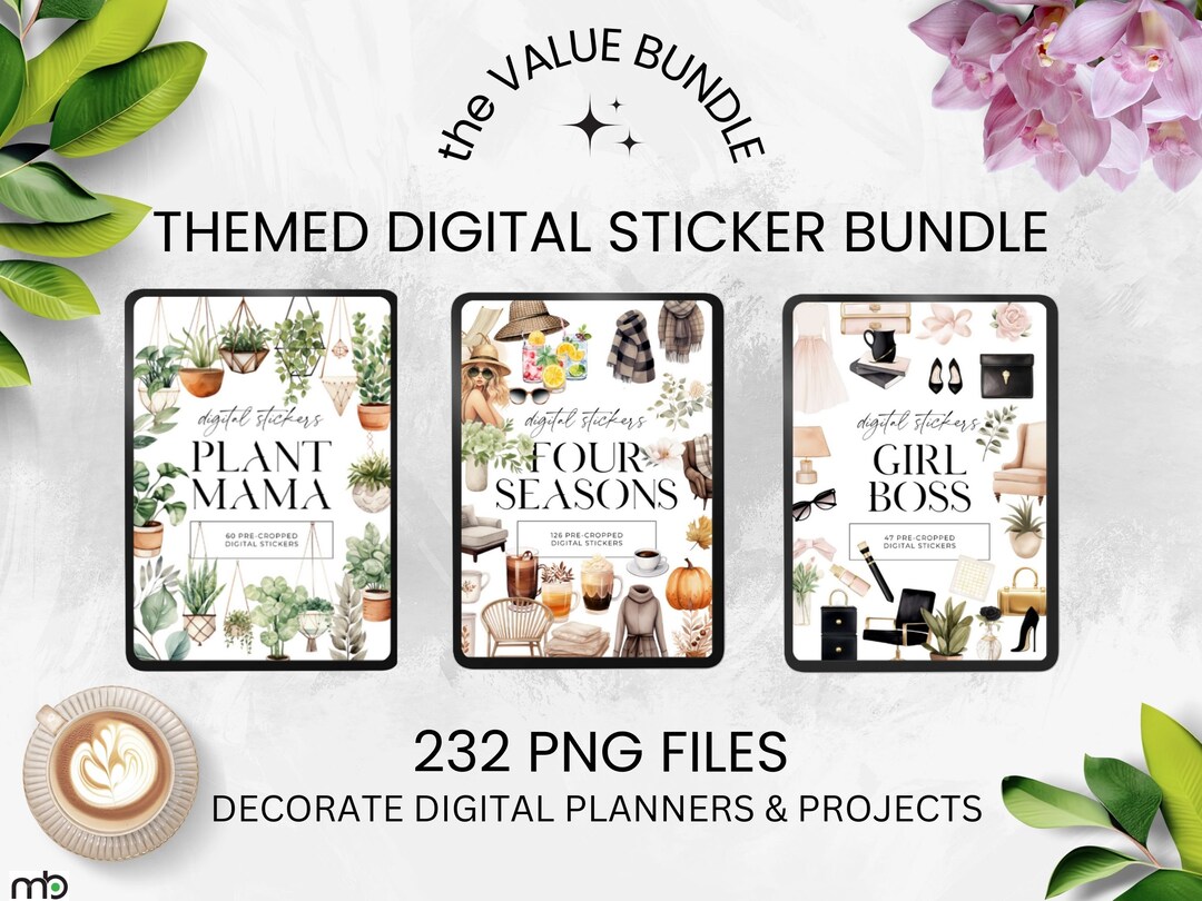 Value Bundles, Digital Sticker Bundle, Lifestyle Stickers, Seasons ...
