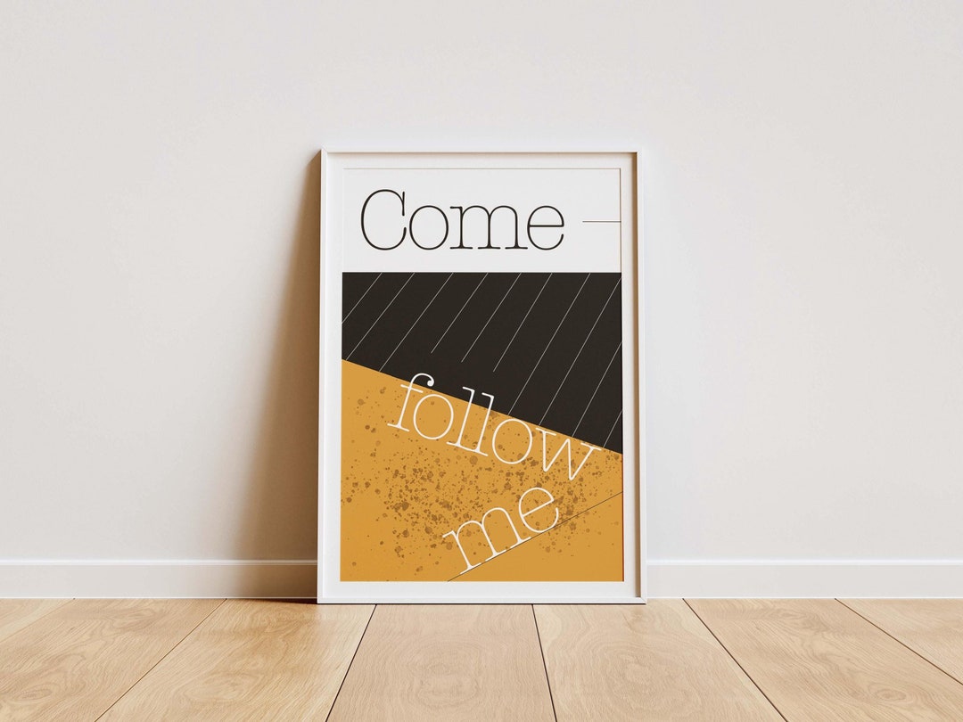 Come Follow Me/ Digital Print/jesus Art/christian Art/bible Verse/retro ...