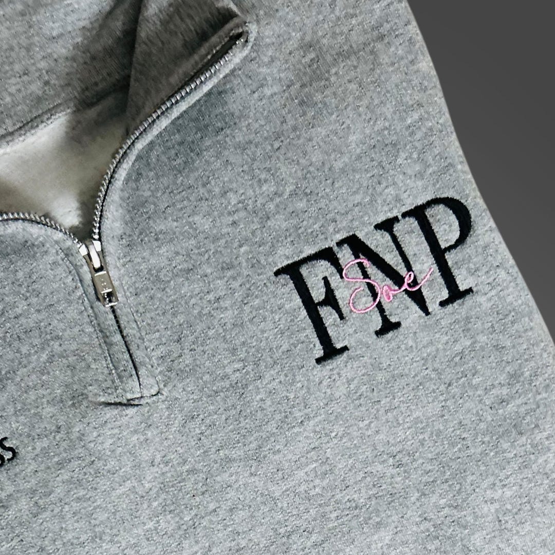 Custom Embroidered Nurse Practitioner Quarter Zip With Name Personalize ...