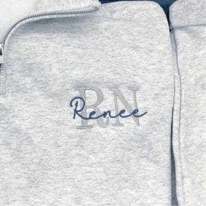 Custom Embroidered Registered Nurse Quarter Zip With Credential Acronym ...