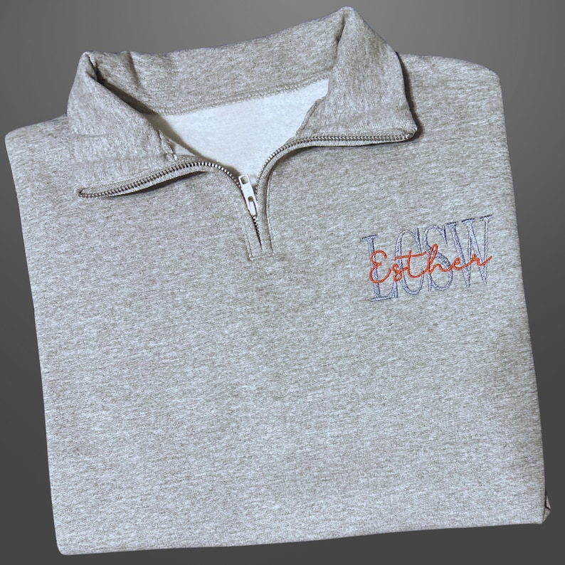 Custom Embroidered Social Worker 1/4 Quarter Zip Sweatshirt Social ...