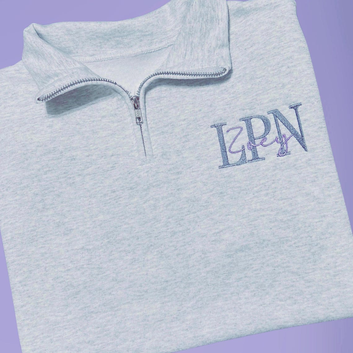 Custom Embroidered LPN Quarter Zip Personalized With Name LPN ...