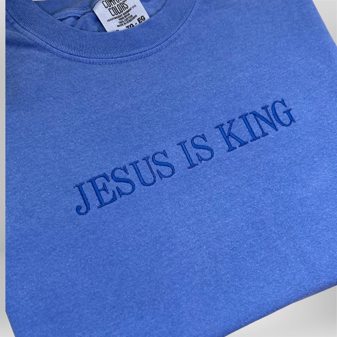 Christian Embroidered Shirt Design Jesus is King Embroidery Spiritual ...