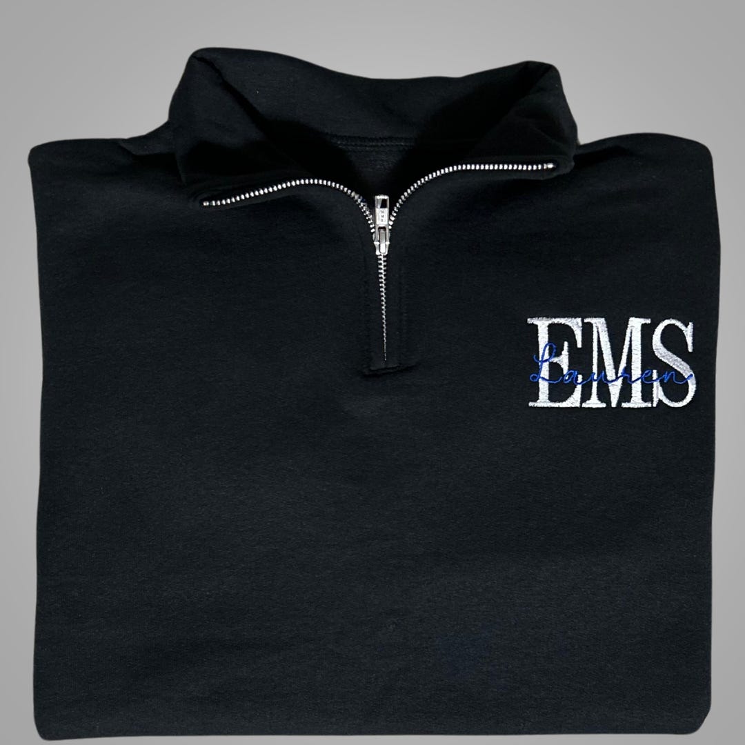 Custom Embroidered EMS Quarter Zip With Credential Acronym and ...
