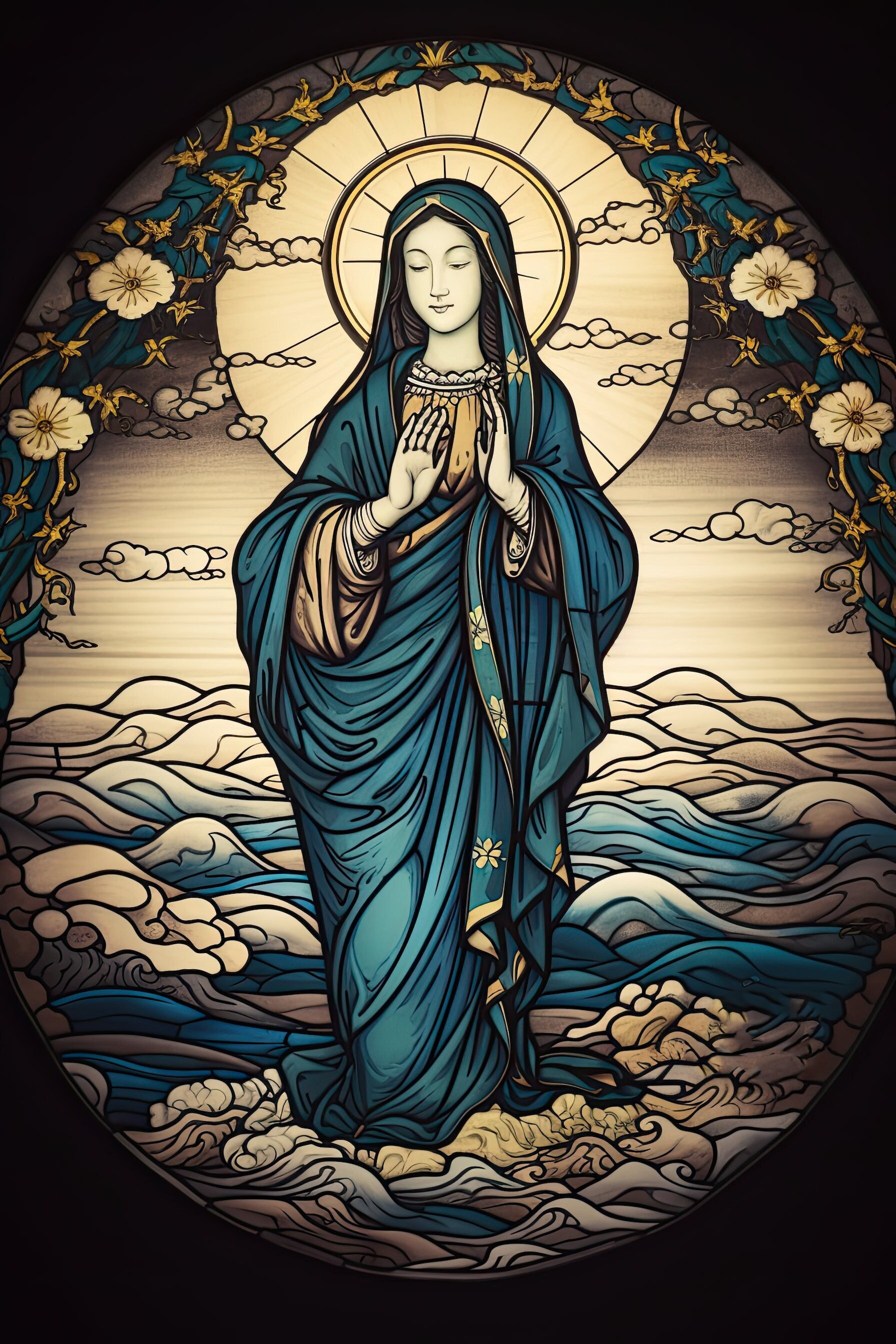 Blessed Virgin Mary, Star of the Sea, Stained Glass, Catholic - Etsy