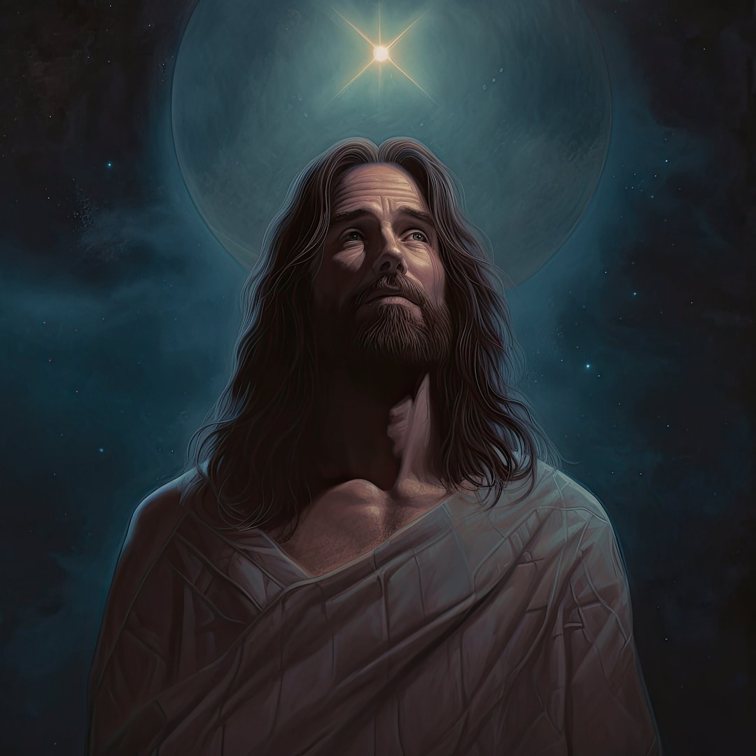 Jesus Christ Under the Night Sky, Digital Download - Etsy
