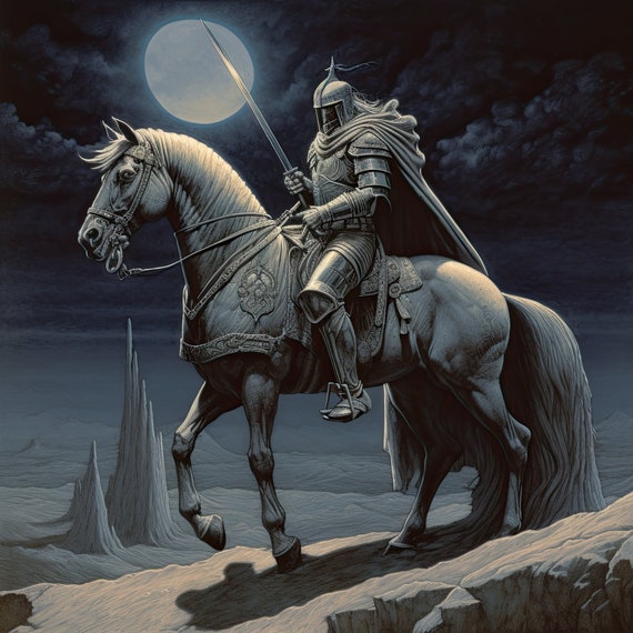 Fantasy Knight On Horse