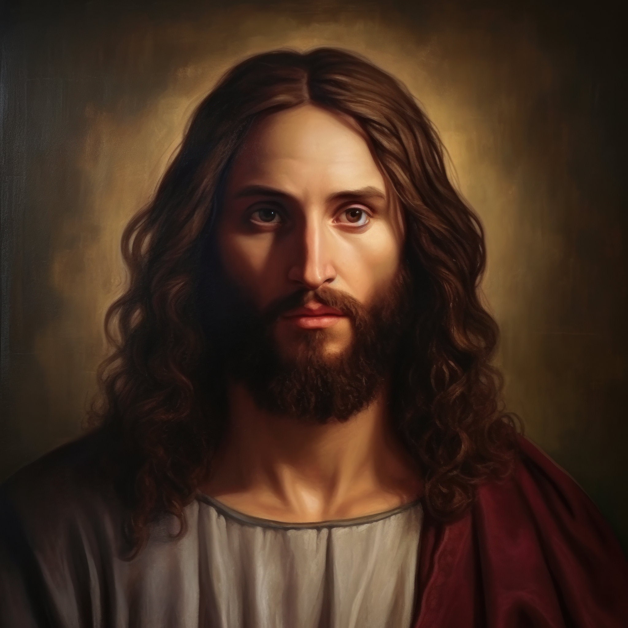 Jesus Christ, Wearing White and Red, Classical Style, Digital Download ...