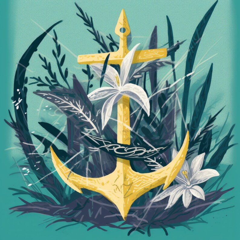 St Philomena, Roman Anchor and Lilies, Symbols of St Philomena, Painted ...