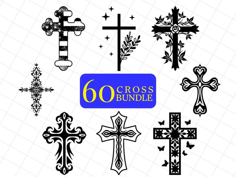 Christian Religious Cross SVG PNG Bundle, Vintage Cross Svg, Jesus ...