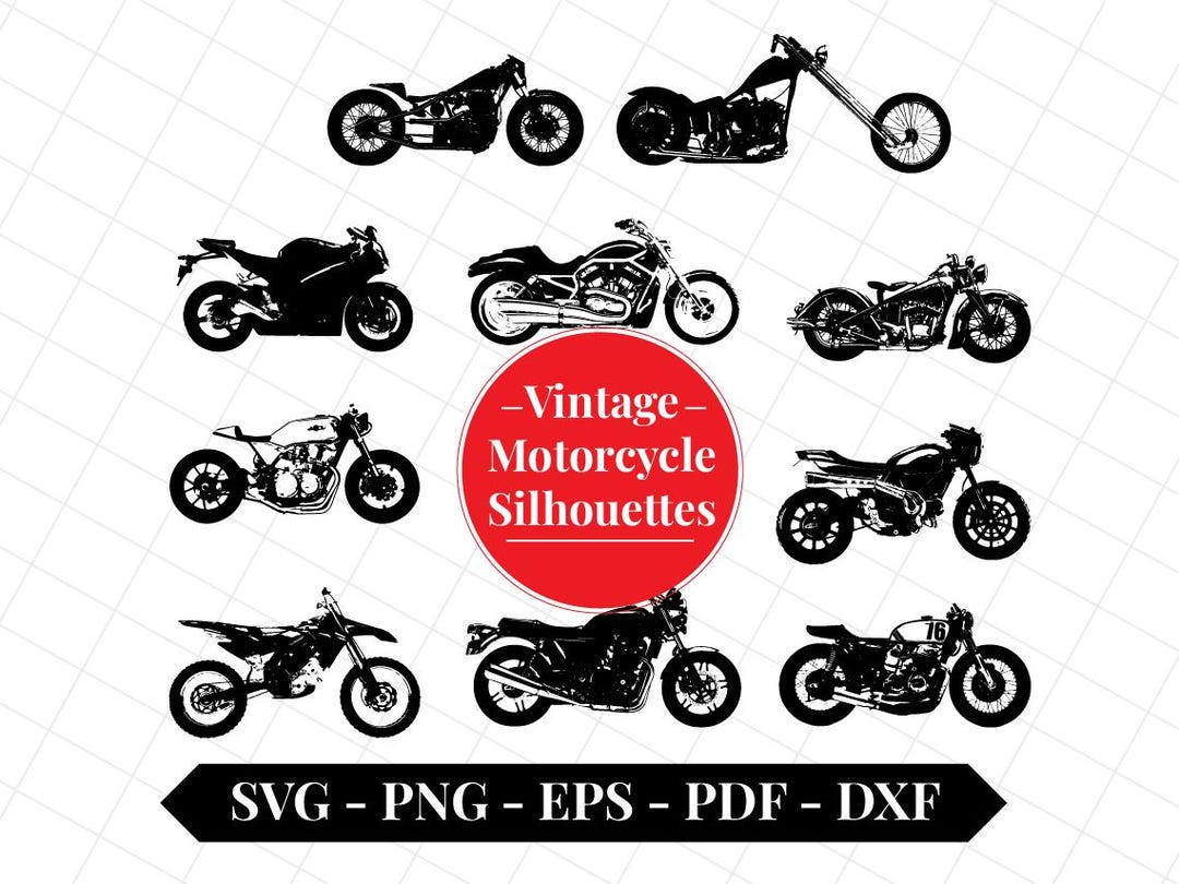 10 Vintage Motorcycle Svg, Motorcycle Svg Bundle, Svg Files for Cricut ...