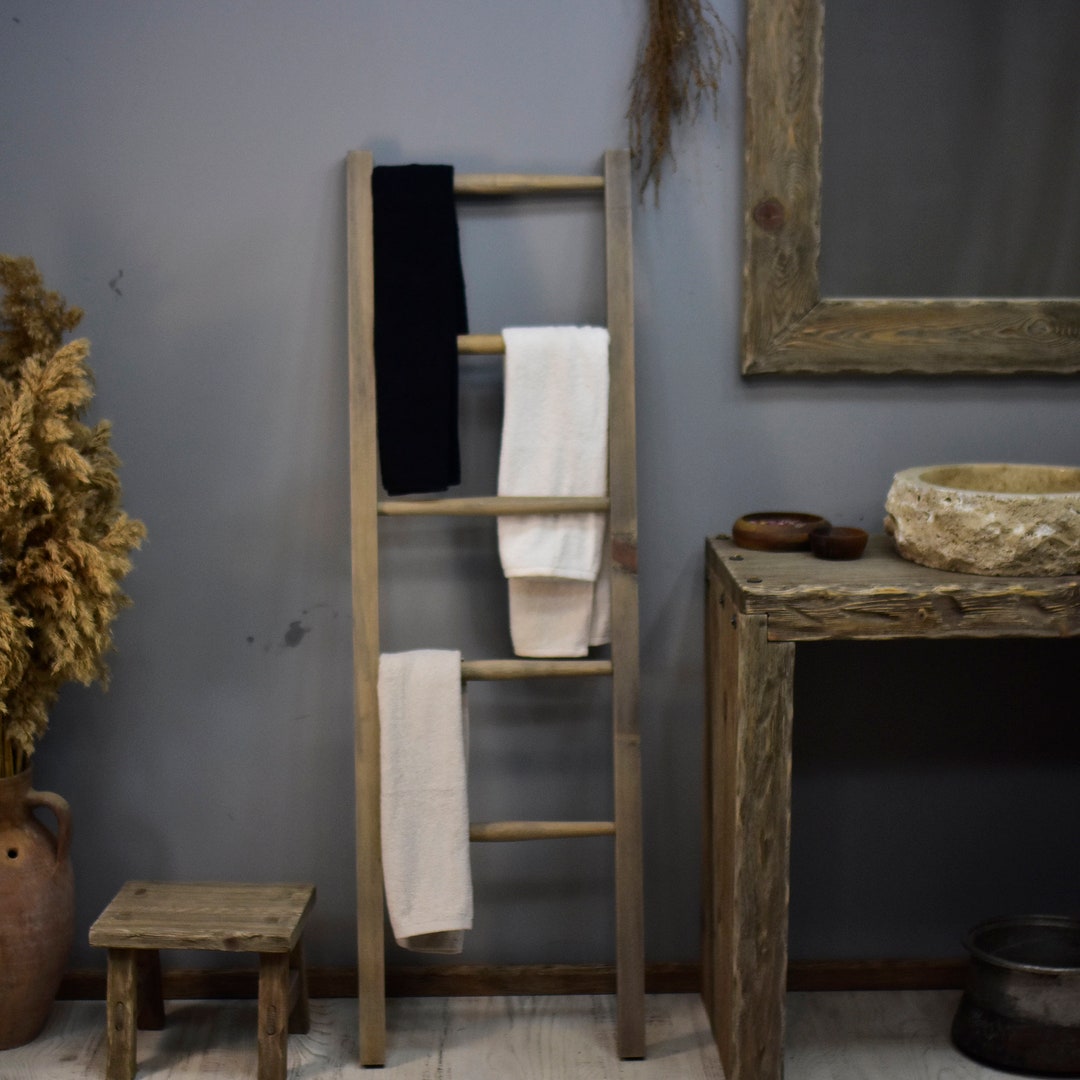 Wooden Towel Hanger- Bathroom Towel Rack Bathroom Organizer ...