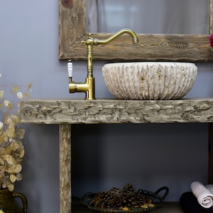 Bathroom Sink Table Vanity Handmade Reclaimed Wood Medieval Wood Live ...