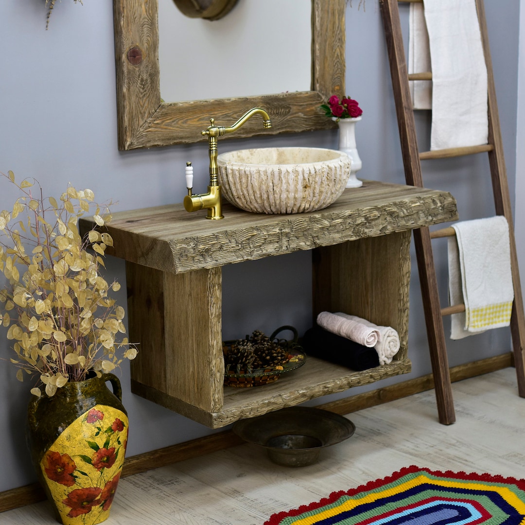 Bathroom Sink Table Vanity Floating Vanity Table Recycled Wood ...