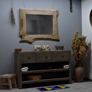 Bathroom Sink Vanity Table Vanity Handmade Wood, Reclaimed Wood Live ...