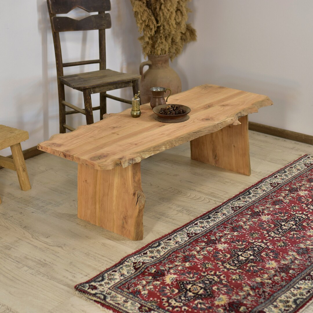 Handmade Rustic Coffee Table for Living Room Live Edge Side Table Wood ...
