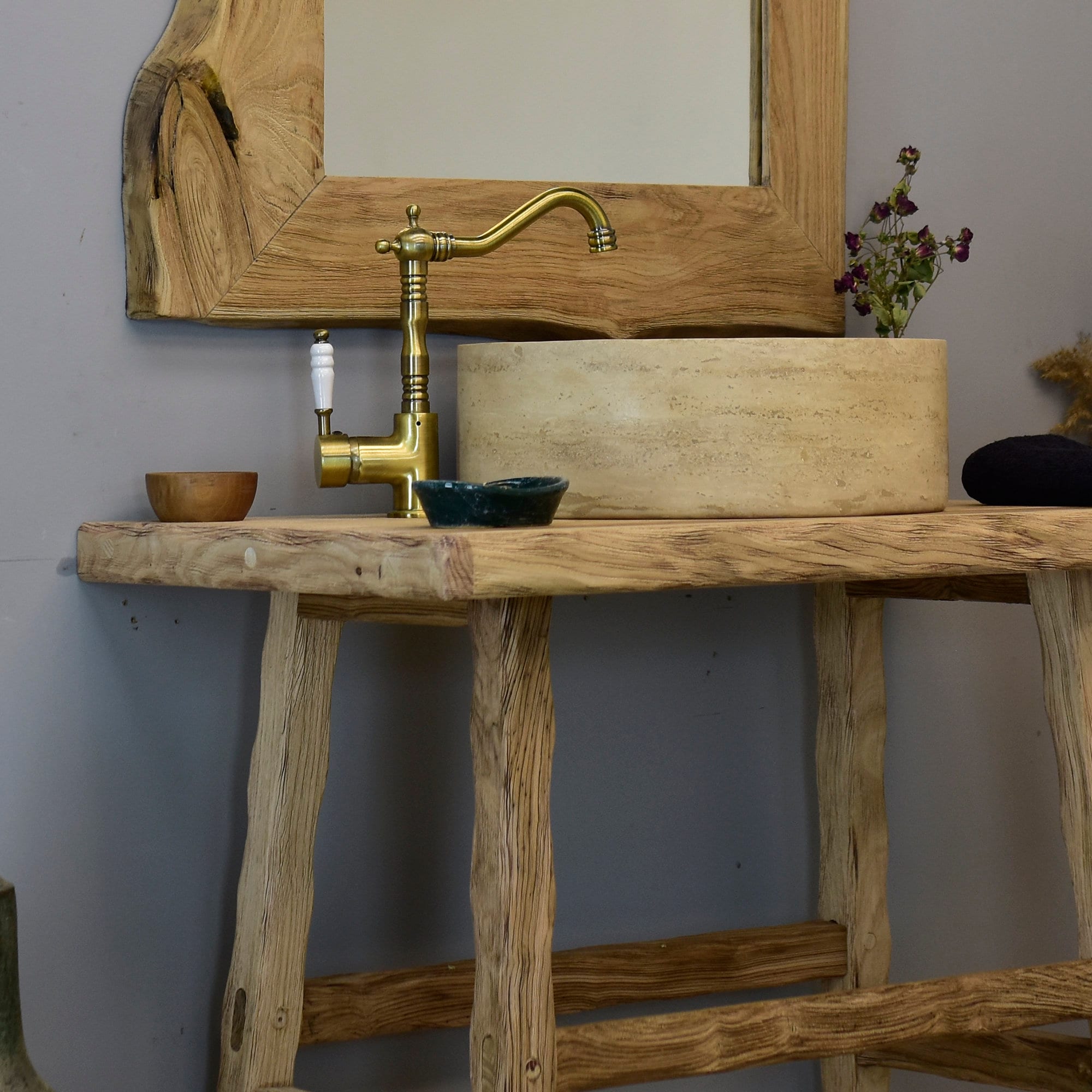 Rustic Bathroom Sink, Handmade Wood, Reclaimed Wood Live Edge Vanities ...