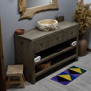 Bathroom Sink Vanity Table Vanity Handmade Wood, Reclaimed Wood Live ...