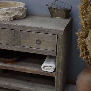 Bathroom Sink Vanity Table Vanity Handmade Wood, Reclaimed Wood Live ...