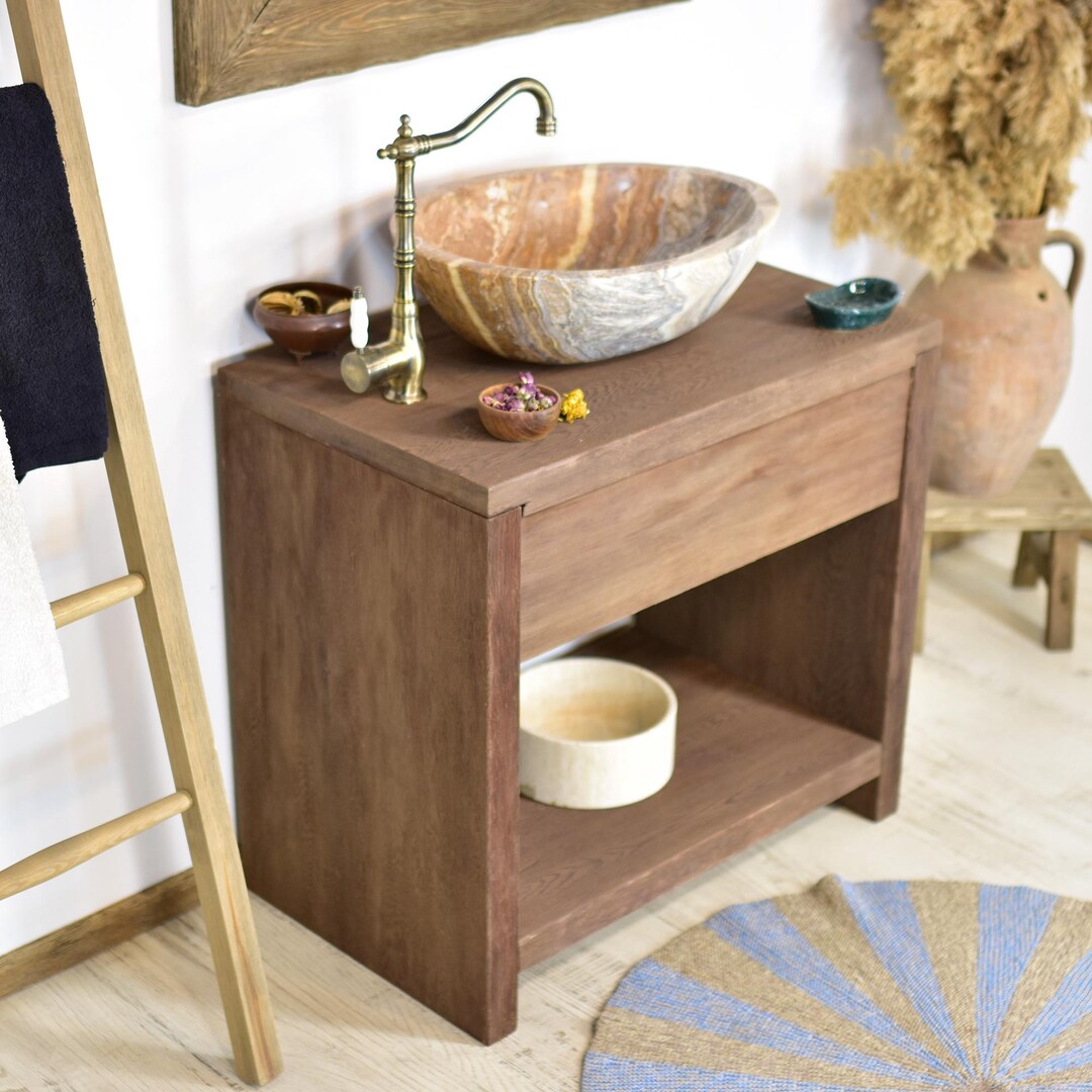 Bathroom Sink Toilet Vanity Table Handmade Rustic Medieval Reclaimed ...