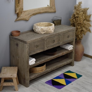 Bathroom Sink Vanity Table Vanity Handmade Wood, Reclaimed Wood Live ...