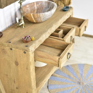 Bathroom Sink Vanity Makeup Table Handmade Rustic Wood Reclaimed Wood ...