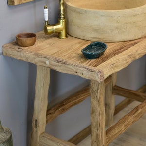 Bathroom Sink Vanity Table Vanity Handmade Wood, Reclaimed Live Edge ...