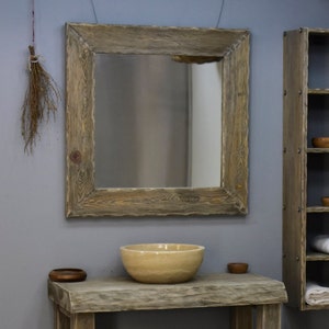 Rustic Mirror, Wooden Mirror, Natural Wood Mirror, Farmhouse Mirror ...