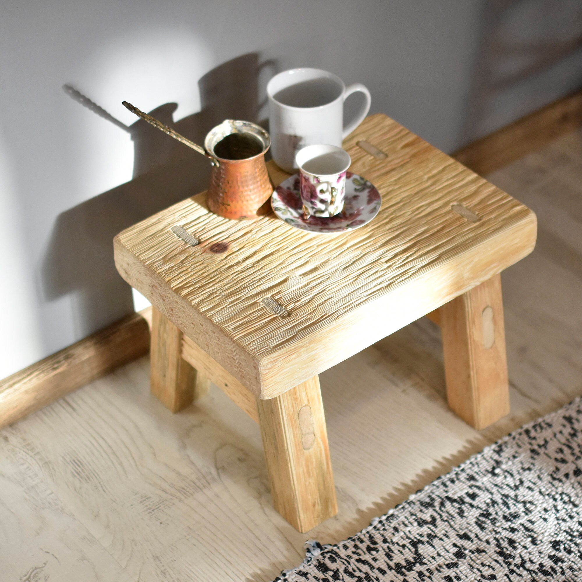 Wooden Coffee Table Rustic Textured Wooden Coffe Table - Etsy