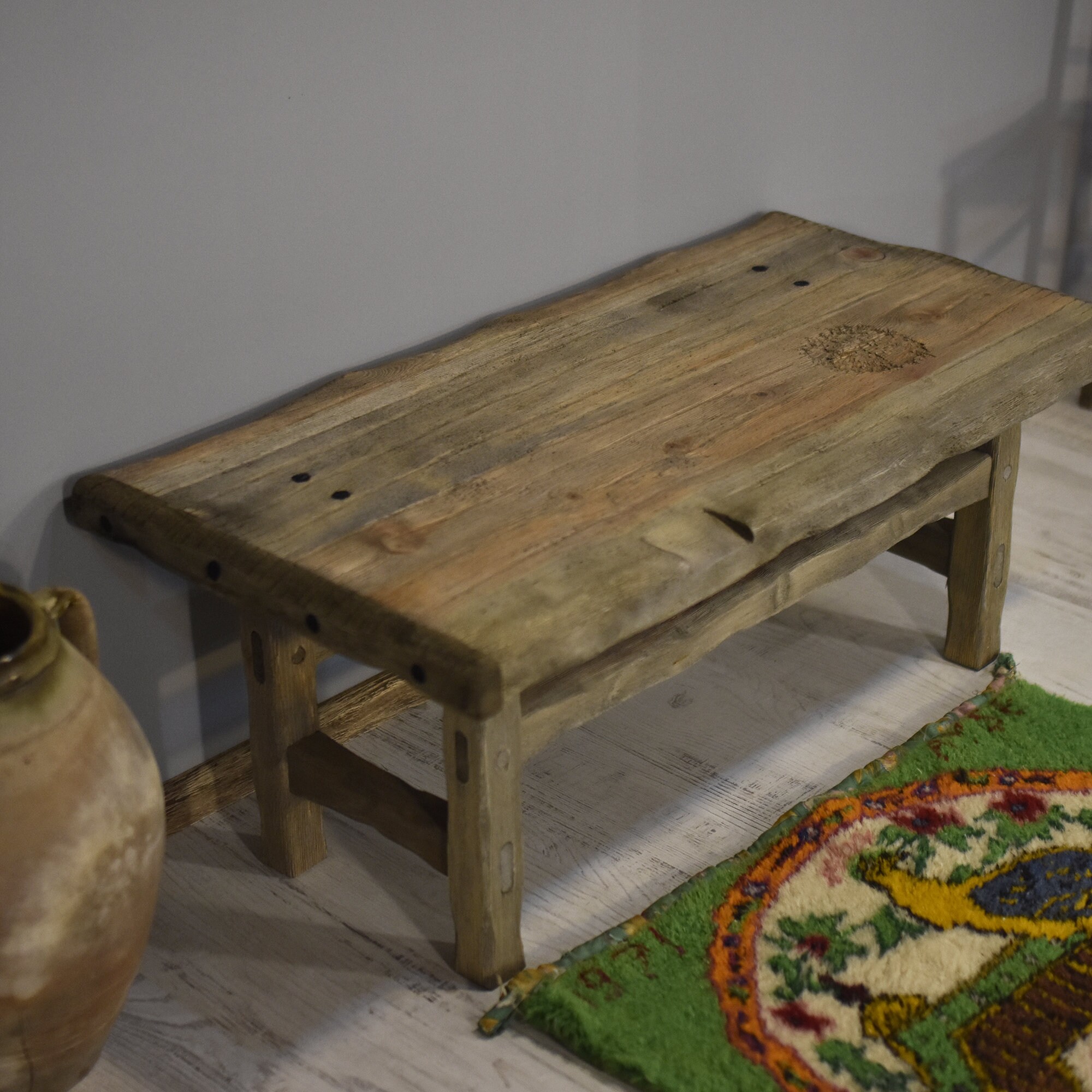 Rustic Coffee Table for Living Room Live Edge Side Table Wooden Rustic ...