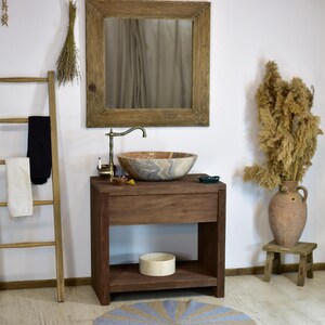 Bathroom Sink Toilet Vanity Table Handmade Rustic Medieval Reclaimed ...