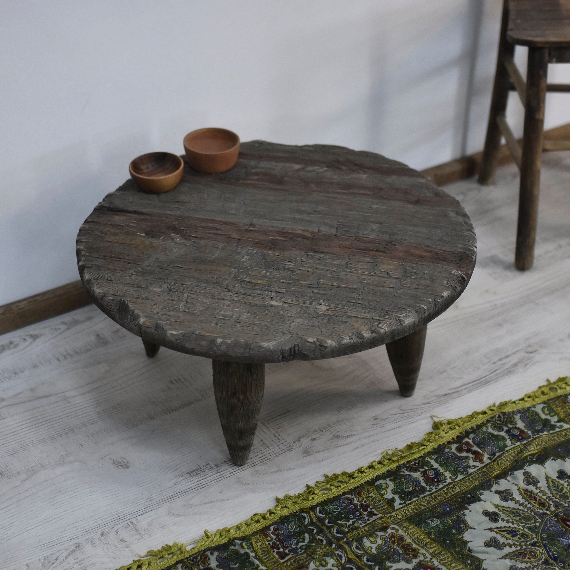 Rustic Round Coffee Table for Living Room Live Edge Side Table - Etsy