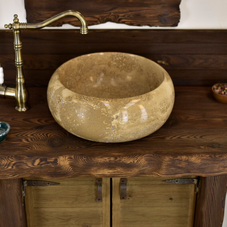 Handmade Travertine Marble Stone Bathroom Bowl Sink - Etsy
