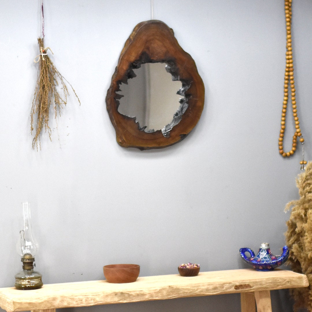 One Piece Plane Tree. Rustic Mirror, Wooden Mirror, Natural Wood Mirror ...