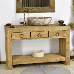 Bathroom Sink Vanity Makeup Table Handmade Rustic Wood Reclaimed Wood ...