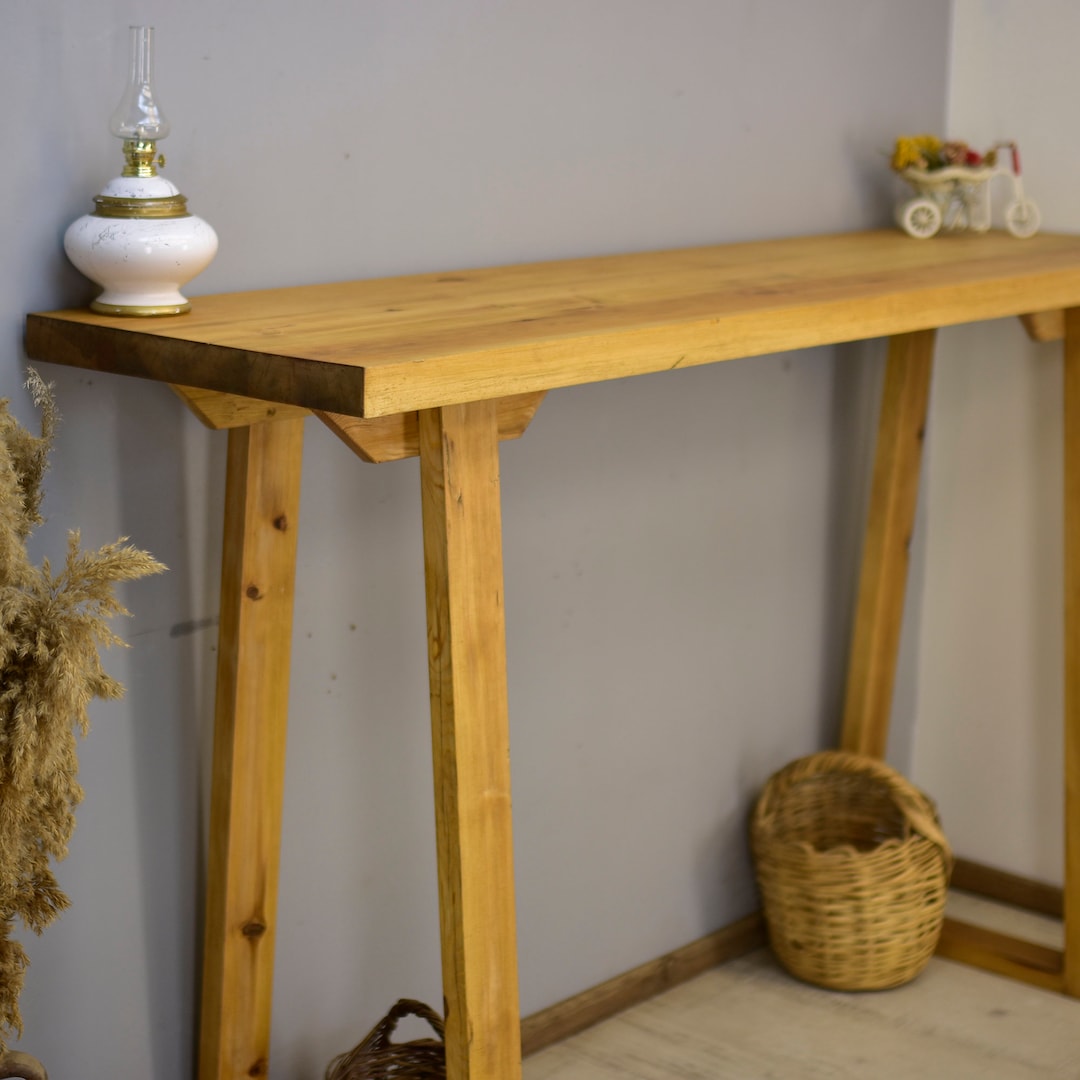 Rustic Beach Table, Handmade Wooden High Table Cedar Furniture Solid ...